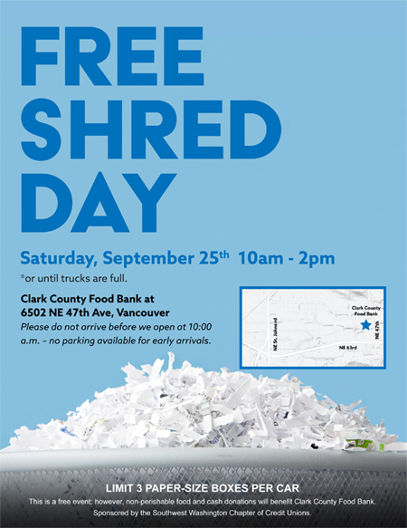 Clark County Shred Day - Pacific NW Federal Credit Union